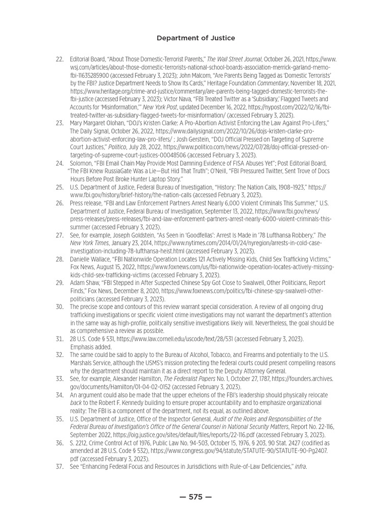 2025_MandateForLeadership_FULL-608 | PDF | Federal Bureau Of Investigation | American Government