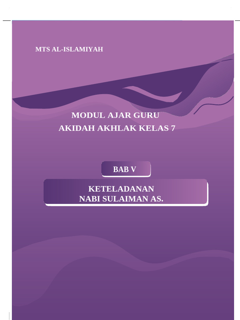 MODUL AKIDAH AKHLAK 7 BAB 5 | PDF