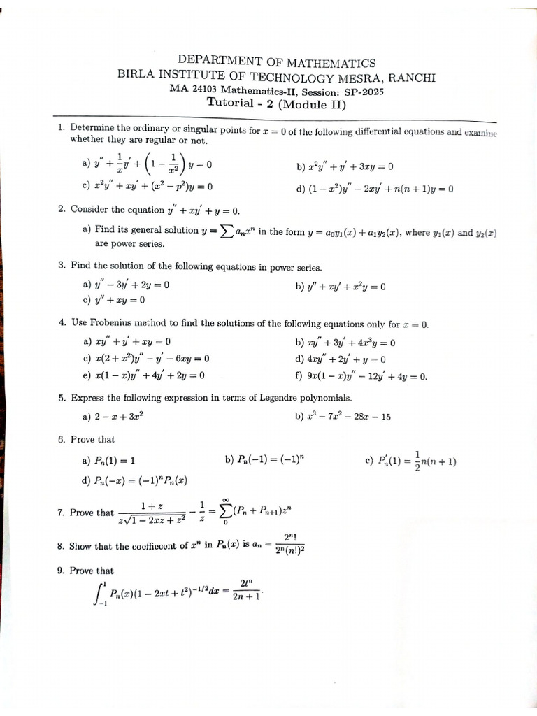 Tutorial 2 Math. | PDF