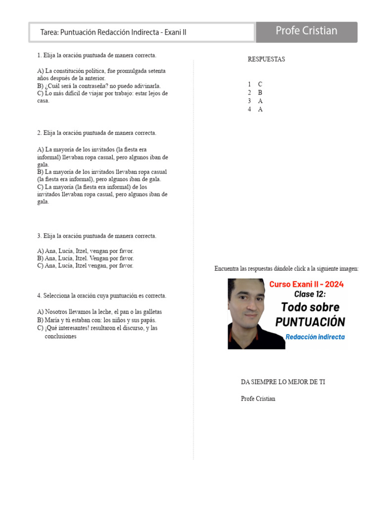 Errores de puntuación en oraciones | PDF