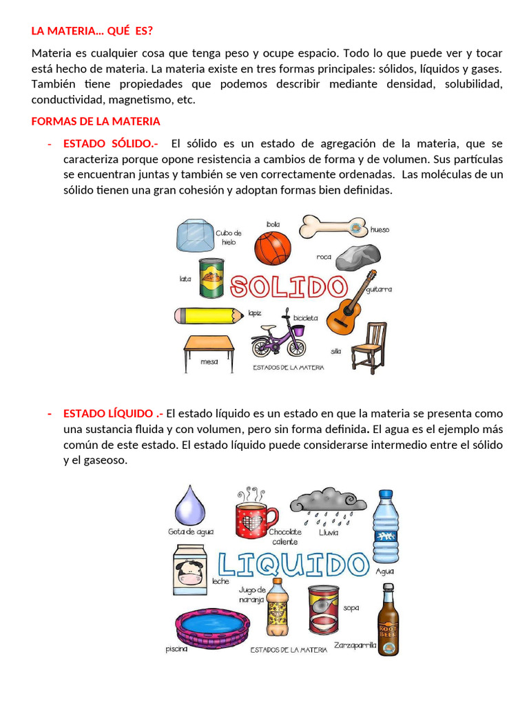 La Materia Ciencias Naturales | PDF