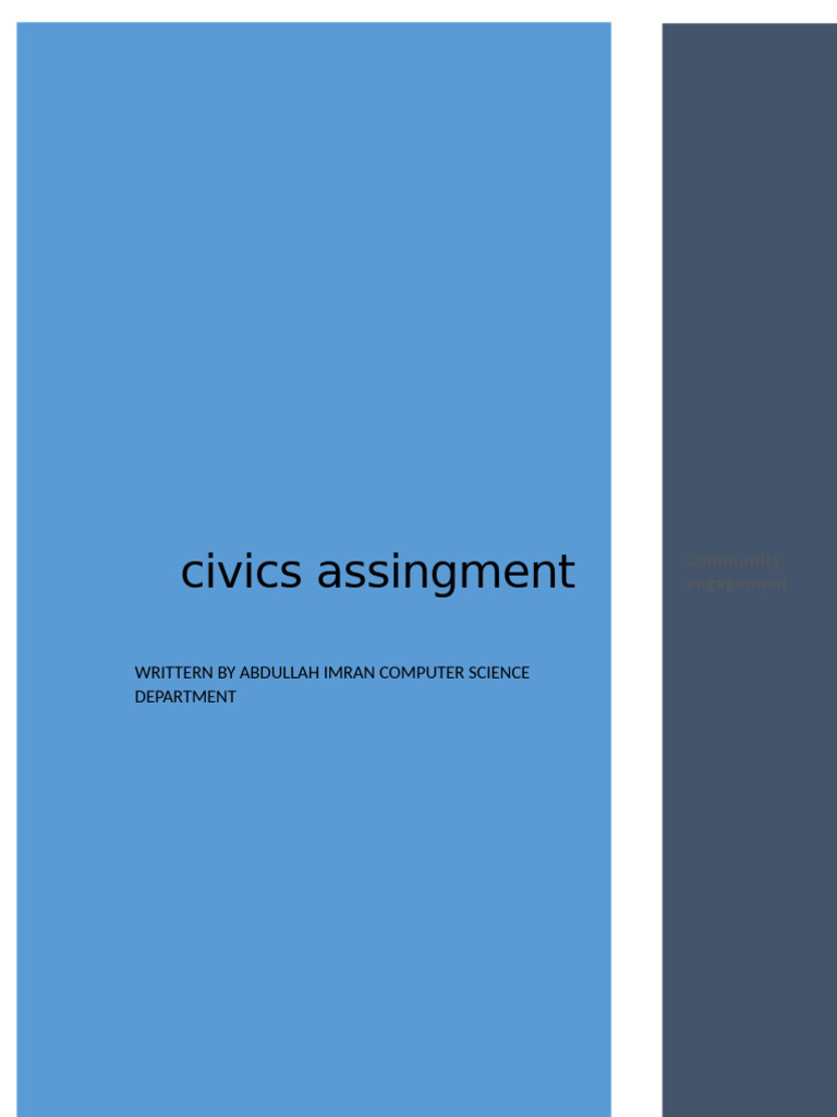 Assingment Civic and Community Engagemnet Abdullah Imran 0154 | PDF | Community | Civic Engagement