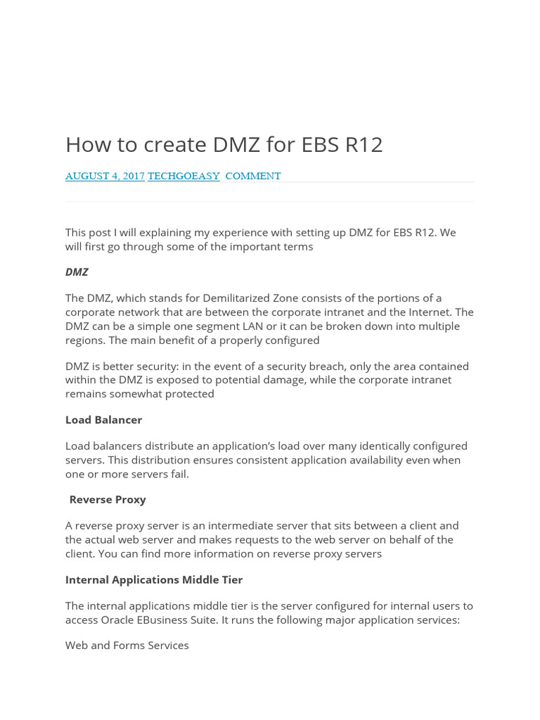 How-to-create-DMZ-for-EBS-R12-docx | PDF | Proxy Server | Computing