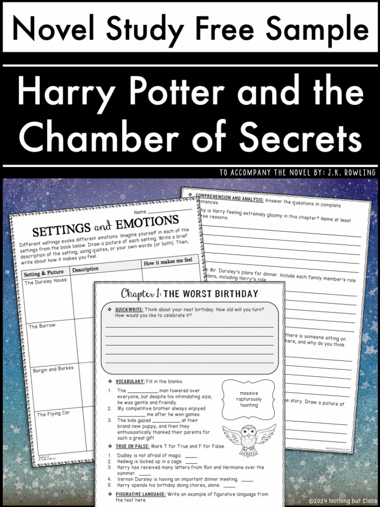 Harry Potter Chamber of Secrets Study Guide | PDF | Reading ...