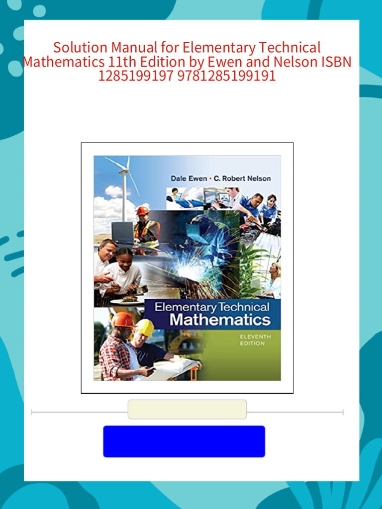 Solution Manual For Elementary Technical Mathematics 11th Edition by ...