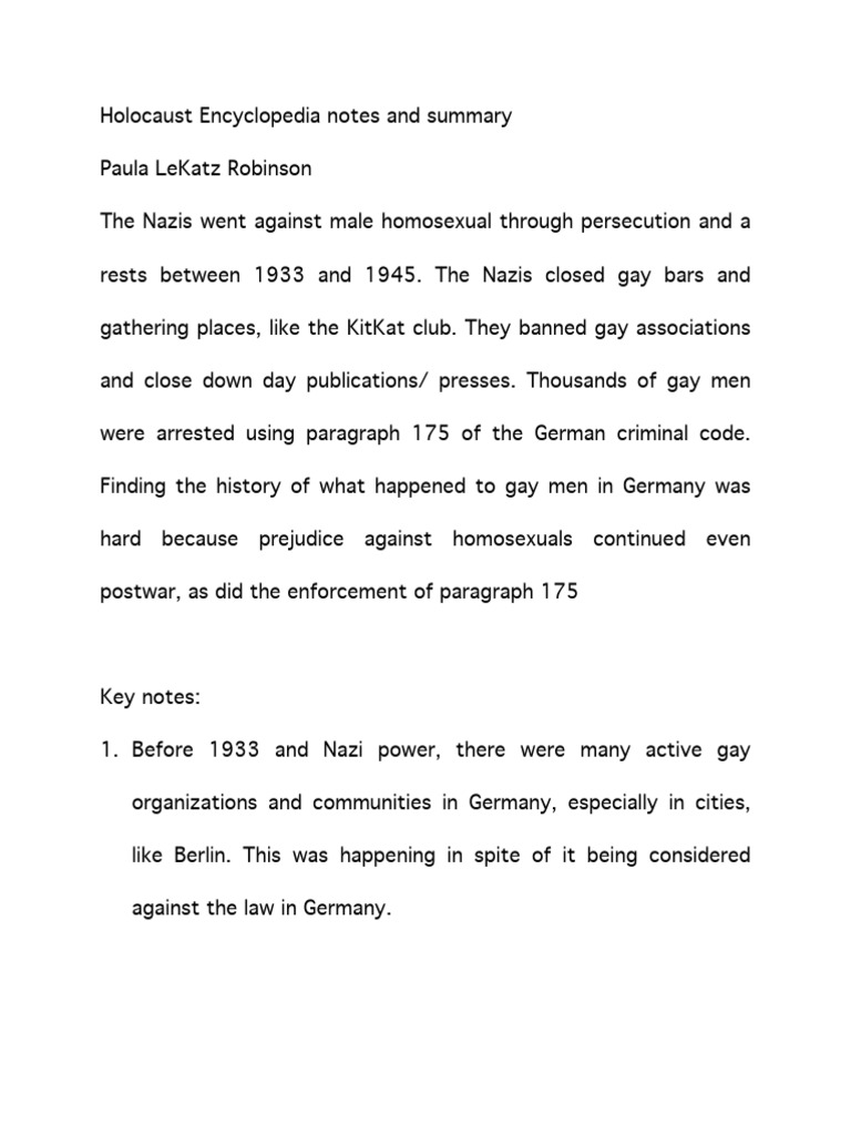 Holocaust Encyclopedia Notes | PDF