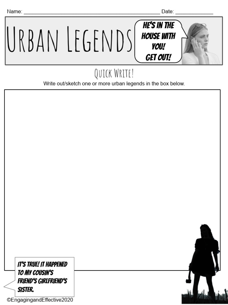 Urban Legends Quick Write | PDF