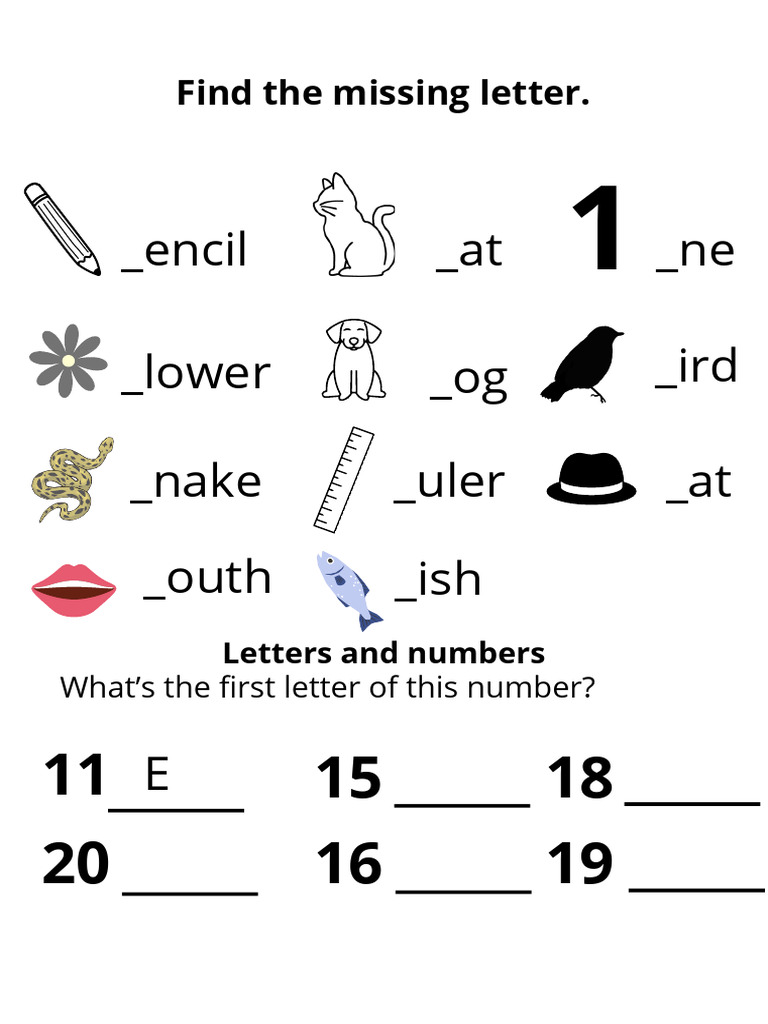 Find the missing letter. (1) | PDF