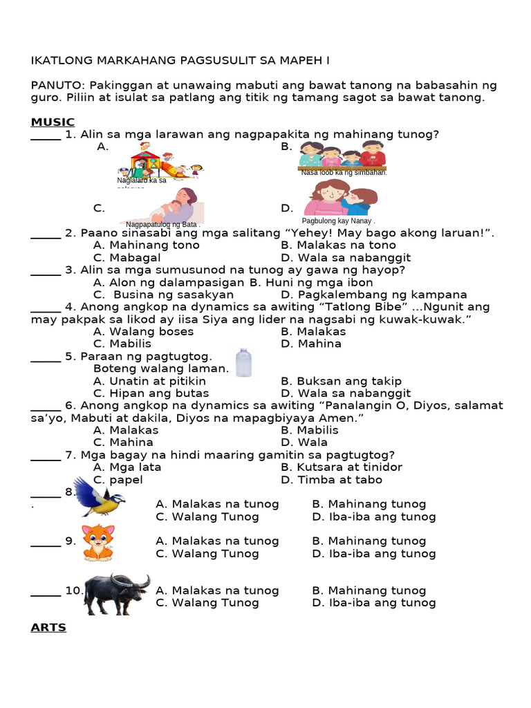 Mapeh-Q3-Reviewer Grade 3 | PDF