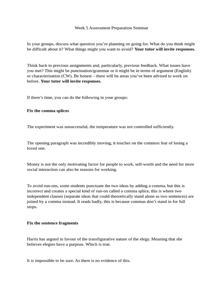 Week 5 Seminar Worksheet | PDF