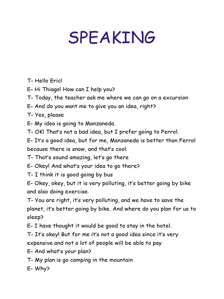 SPEAKING | PDF