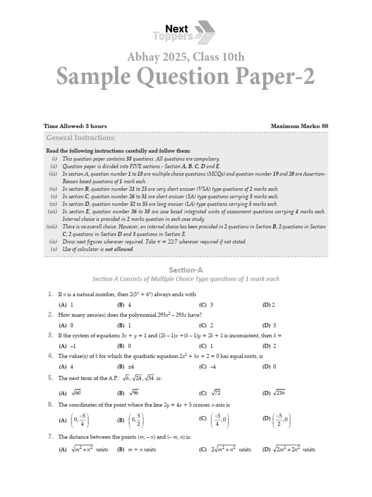 Maths SQP-02 | PDF | Circle | Area