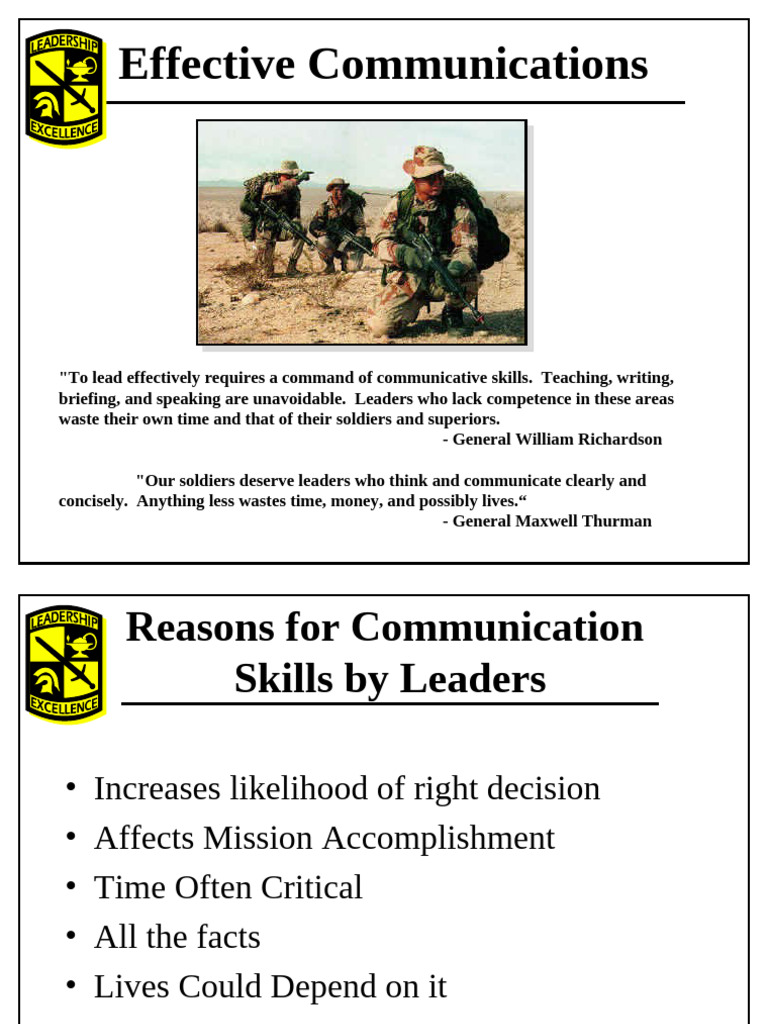 Effective Communication in Army Leadership | PDF