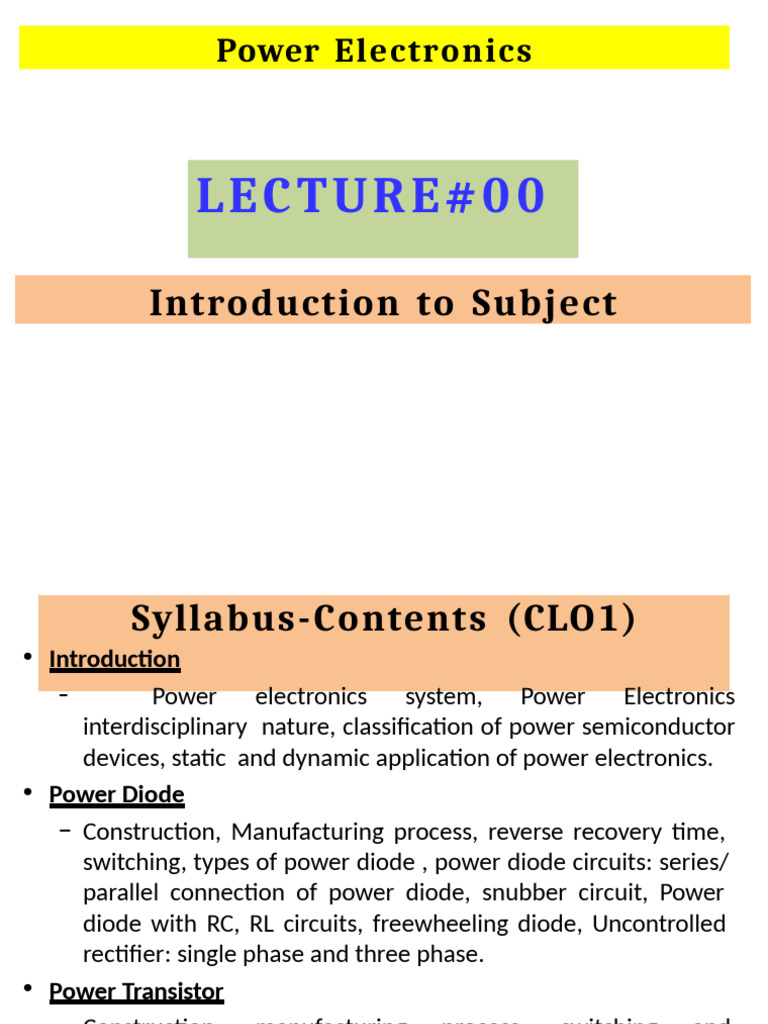Power Electronics Course Overview | PDF | Power Electronics | Rectifier