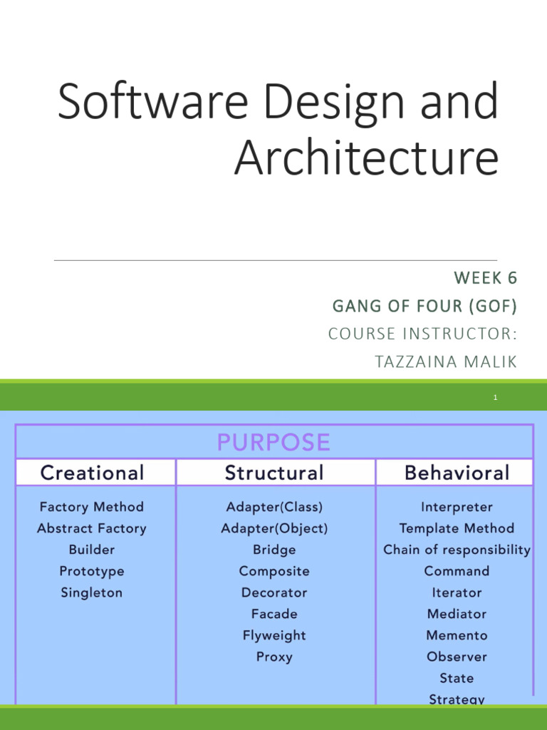 Lecture 04 GoF Introduction (Singleton and Factory) | PDF | Class (Computer Programming ...