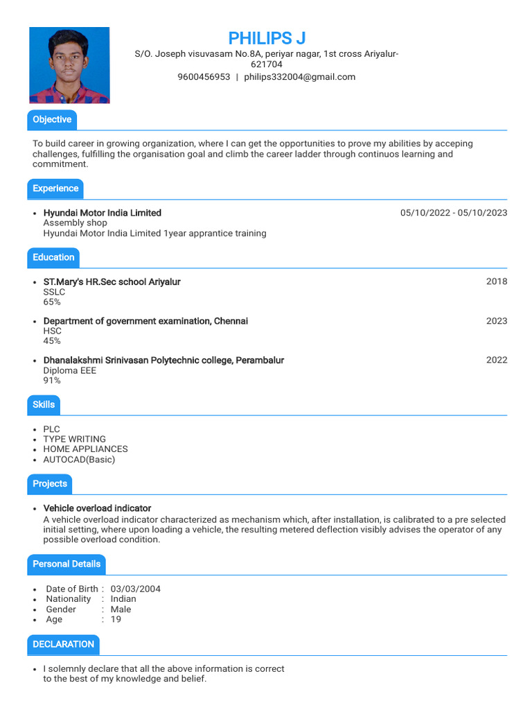 Resume New Philips | PDF