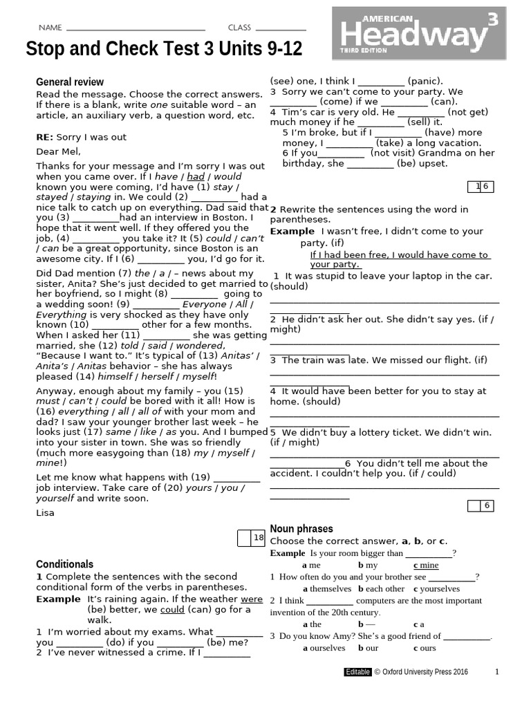 AHW3e - Level 03 - Stop and Check Test 3 | PDF
