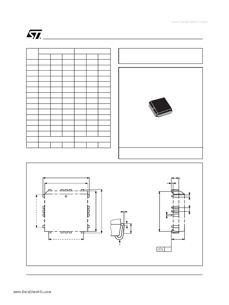 PLCC44 Package Dimensions Guide | PDF | Integrated Circuit