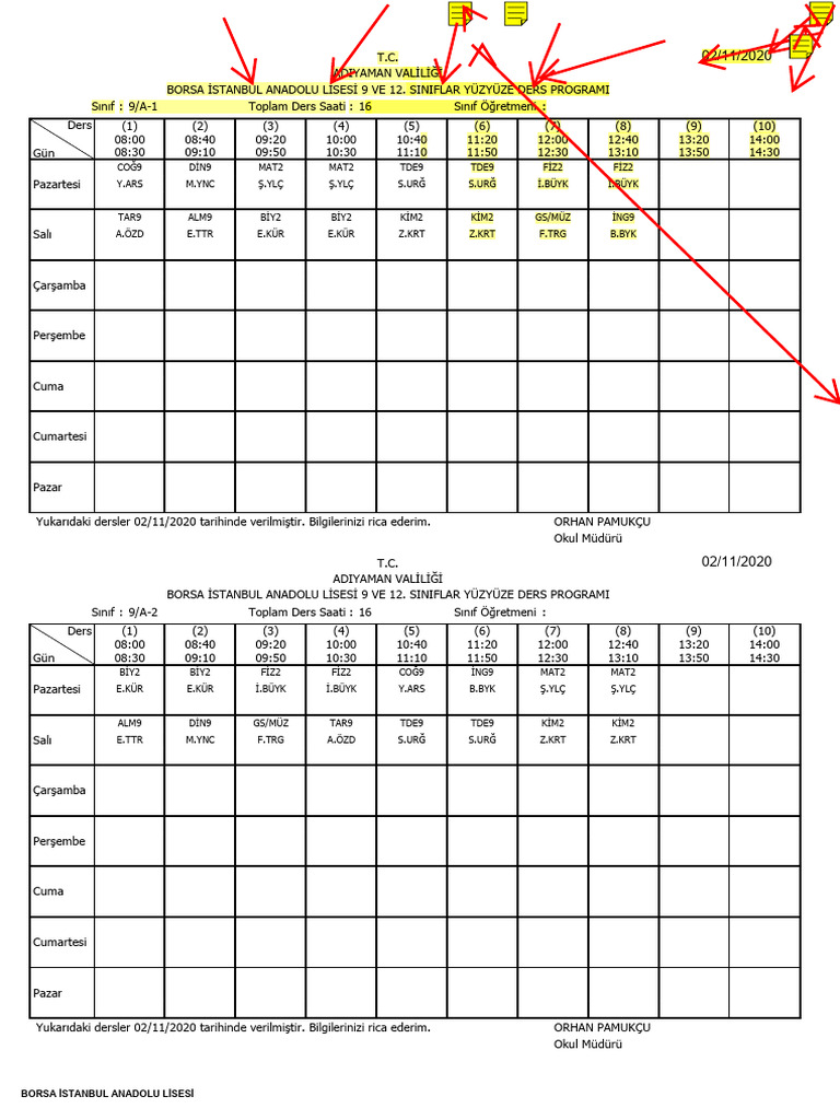 Siniflarin El Programi | PDF