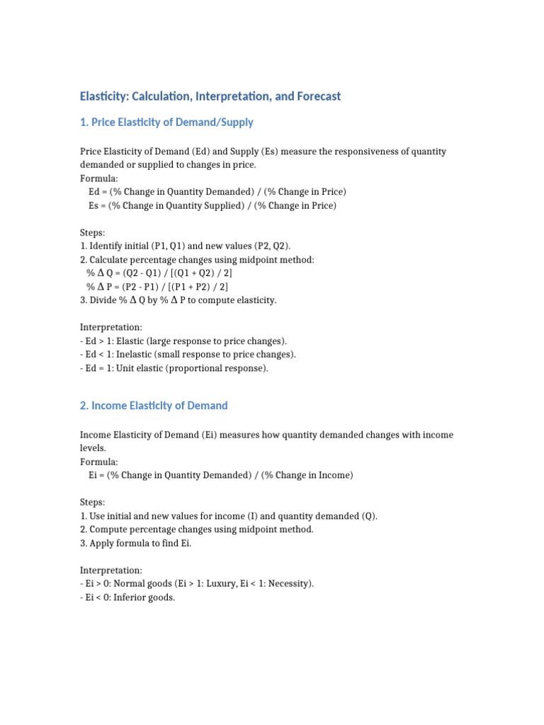 Elasticity_Calculation_Interpretation | PDF | Elasticity (Economics ...