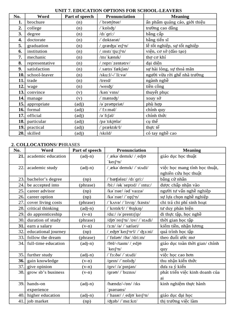 Grade 11 UNIT 7 Voca. Gram. | PDF
