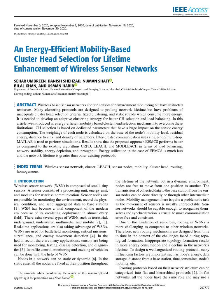 An Energy-Efficient Mobility-Based Cluster Head Selection for Lifetime Enhancement of Wireless ...