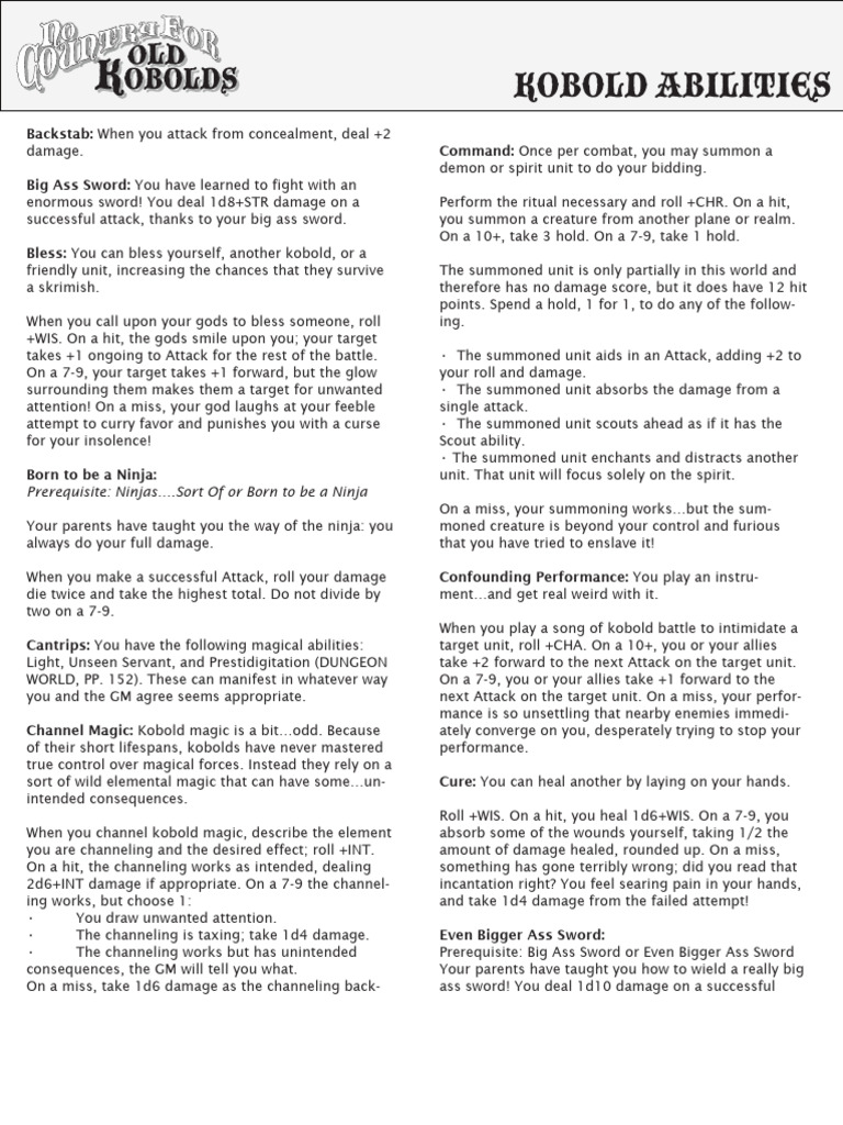 KoboldAbilities - RPG Kobold | PDF