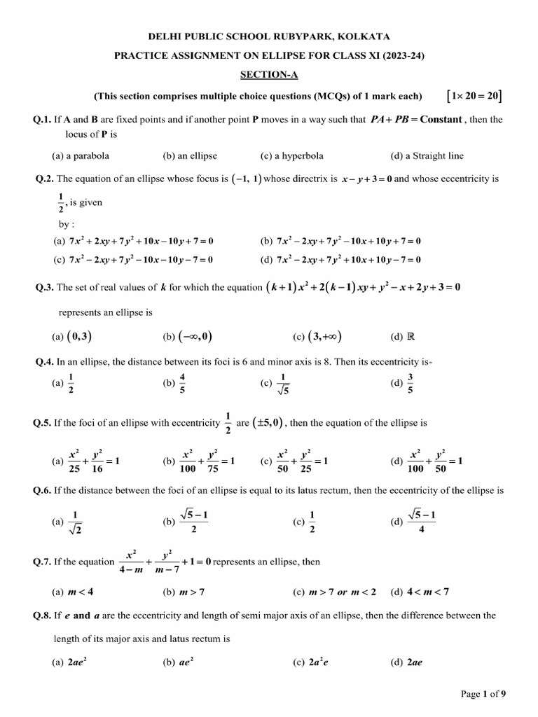 2023 Ellipse Chapter End-1 | PDF