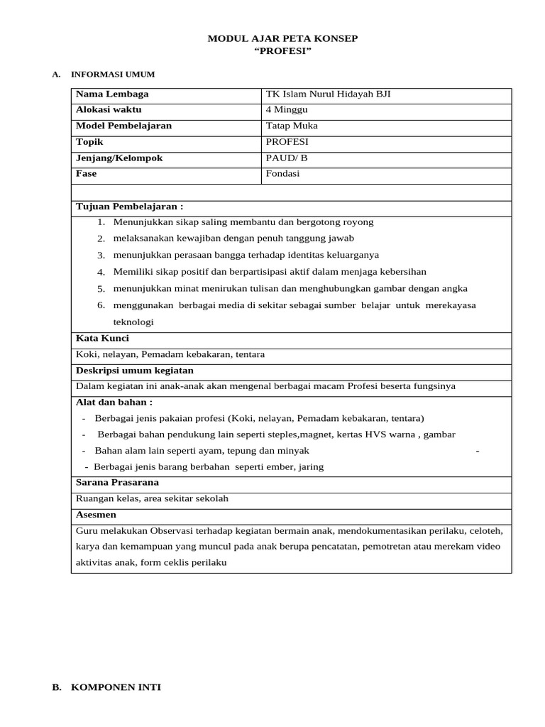 Modul Ajar Profesi untuk PAUD | PDF