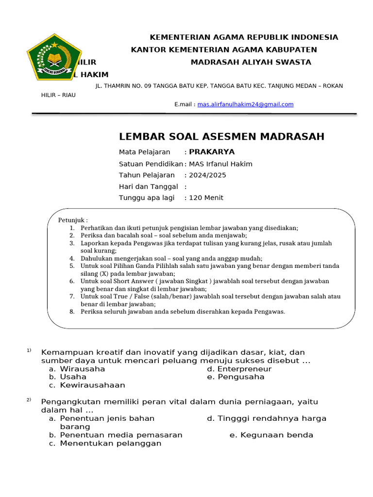 Am Prakarya Aliyah 2025 | PDF