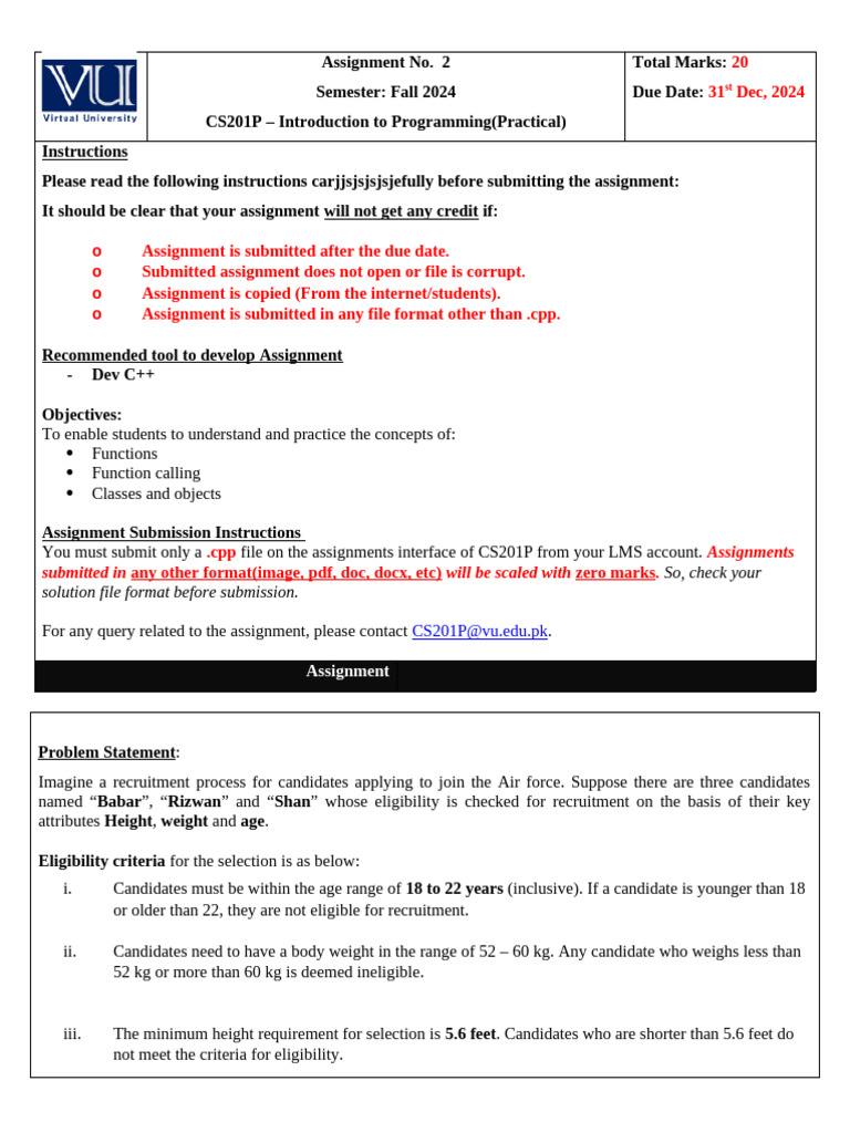 Fall 2024_CS201P_2 | PDF | Constructor (Object Oriented Programming) | Programming
