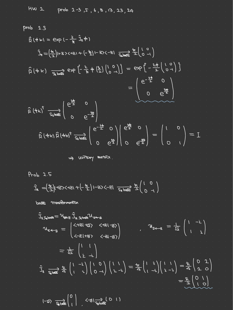 PH301 HW1-2 20220662 EunmoCho | PDF | Linear Algebra | Functional Analysis