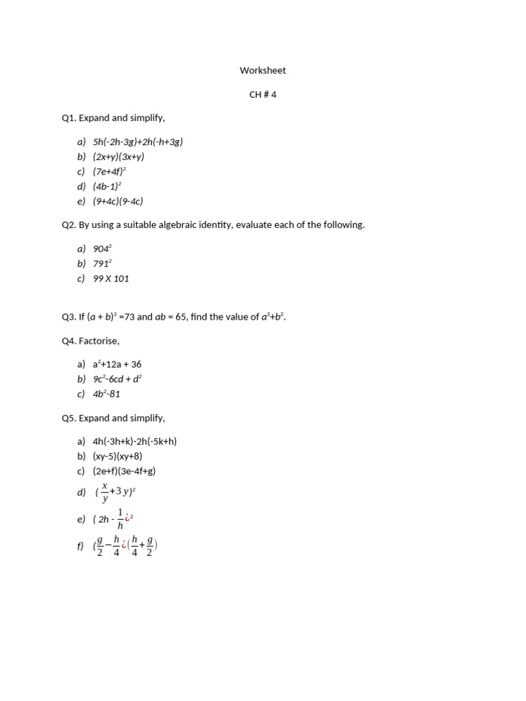 Maths Worksheet | PDF