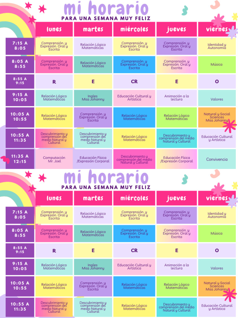 Horario de Primero A | PDF