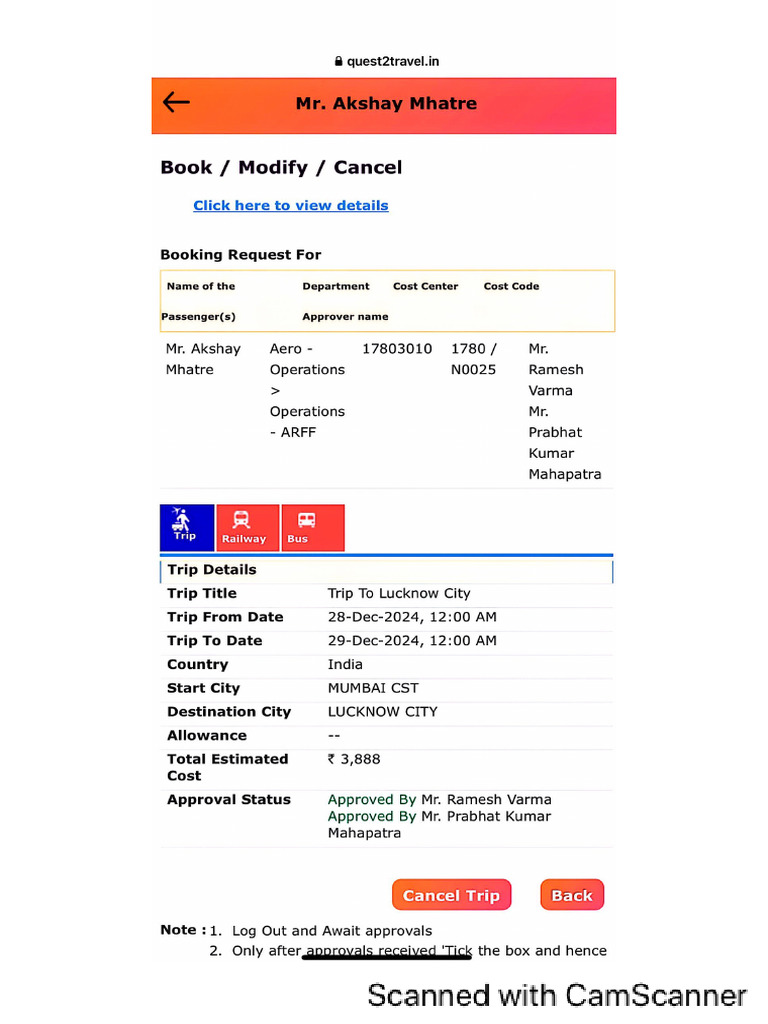 Akshay Train Ticket | PDF