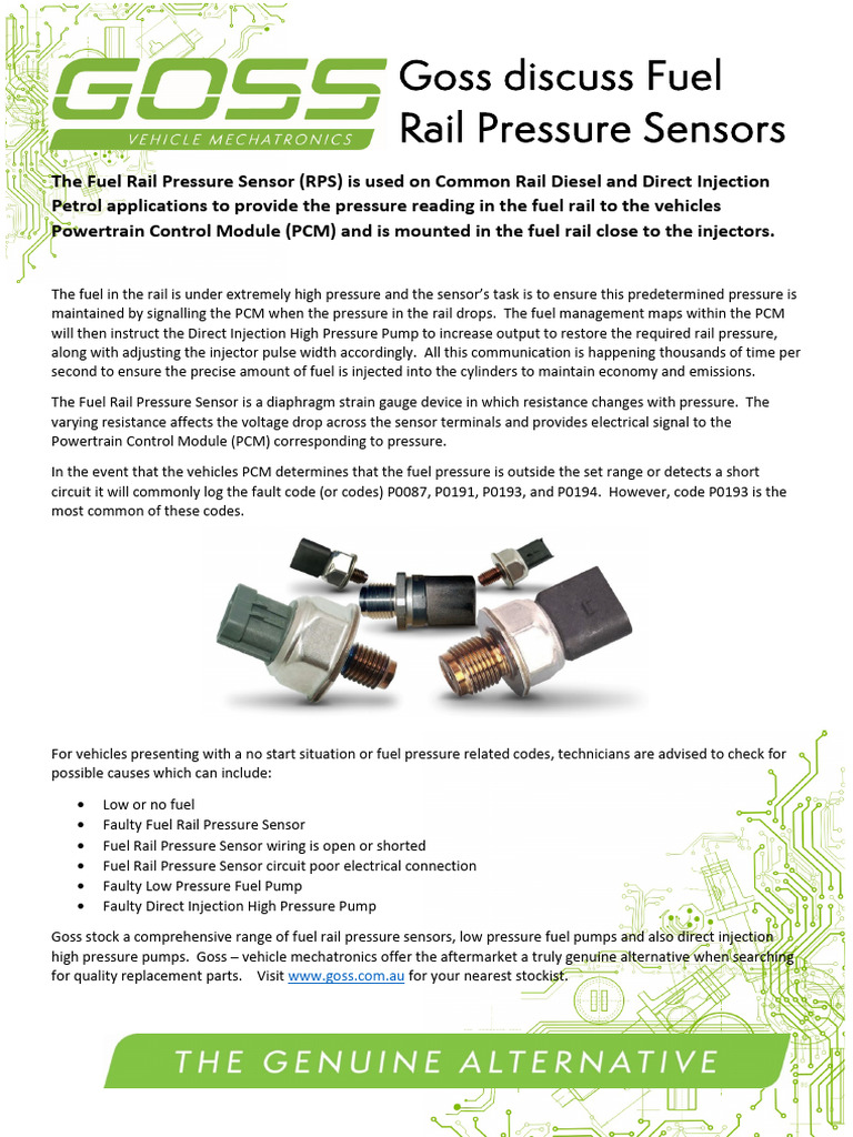 Fuel Rail Pressure Sensors Tech Article 241203 065235 | PDF