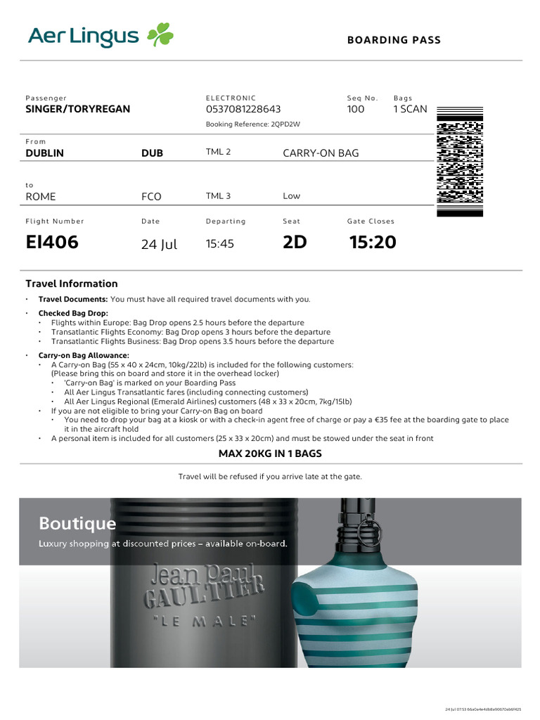 100 1 Scan: Boarding Pass | PDF