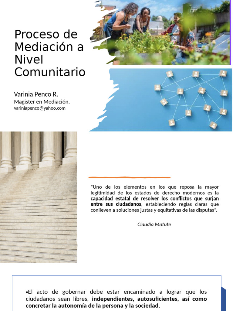 PPT Clase 4 - Proceso de Mediación a Nivel Comunitario | PDF | Mediación | Conflicto (proceso)