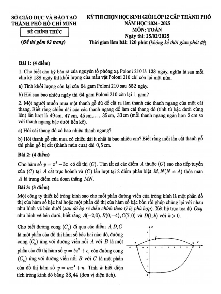 De Chon Hoc Sinh Gioi Toan 12 Nam 2024 2025 So GDDT TP Ho Chi Minh Copy 2 | PDF