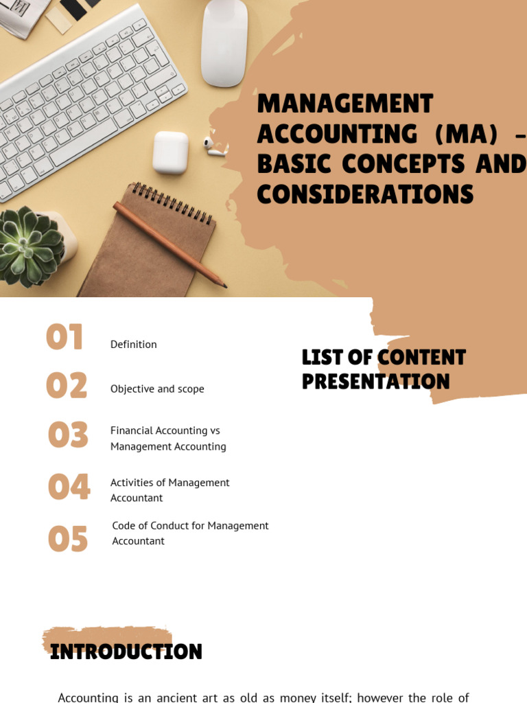 Module 1 Management Accounting MA Basic Concepts and Considerations ...