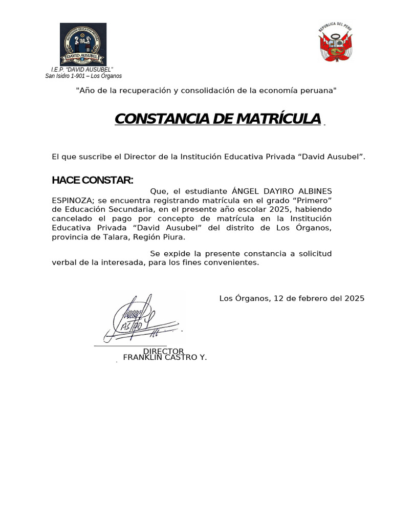 404310693-constancia-de-matricula-docx | PDF