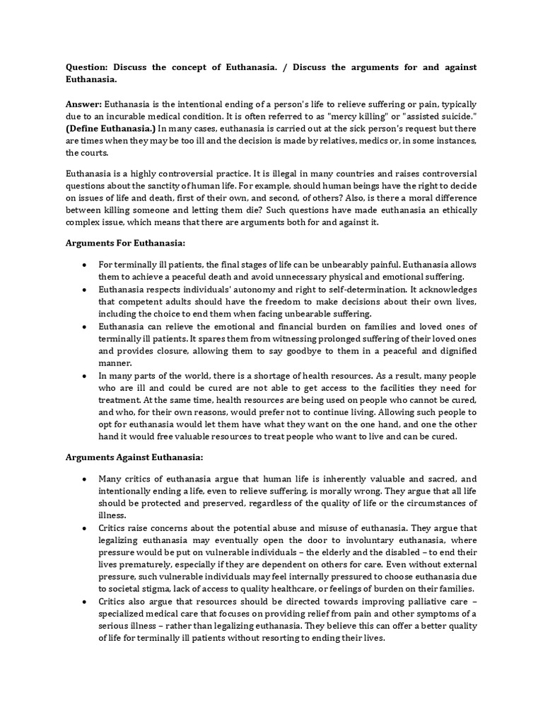 Euthanasia | PDF | Terminal Illness | Health Care