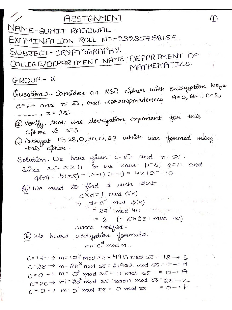 Cryptography Assignment | PDF