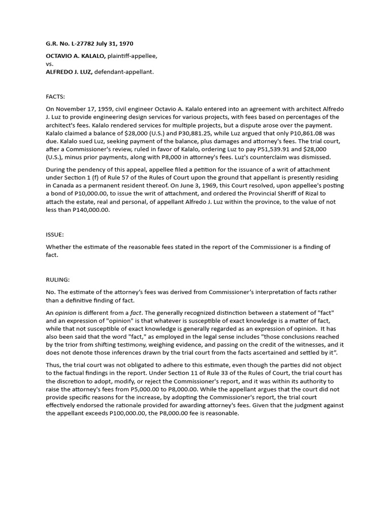Kalalo vs. Luz: Attorney Fees Dispute | PDF | Trials | Appeal