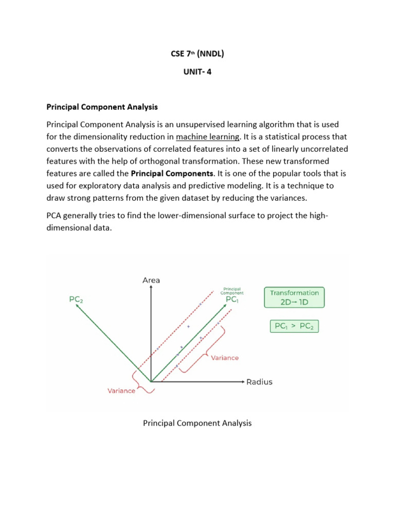 Unit 4 (PCA) | PDF | Principal Component Analysis | Eigenvalues And Eigenvectors