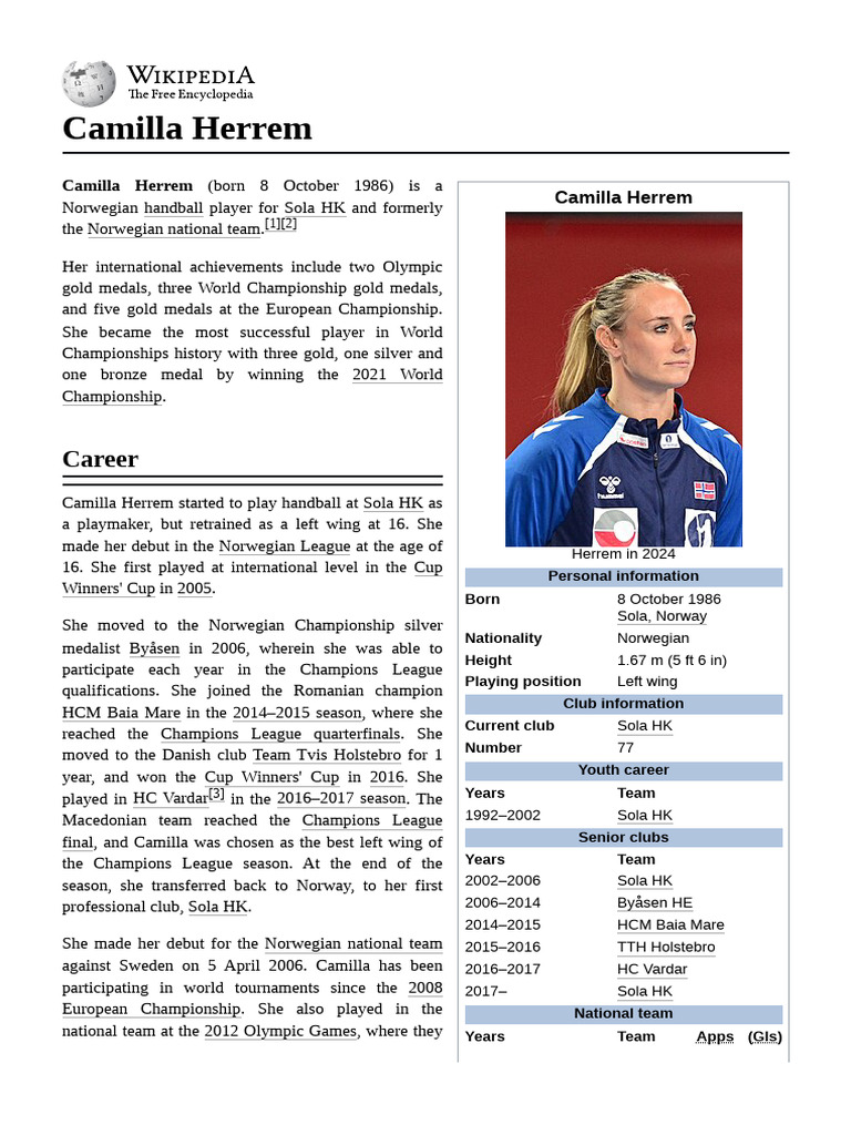 Camilla_Herrem | PDF | Sports