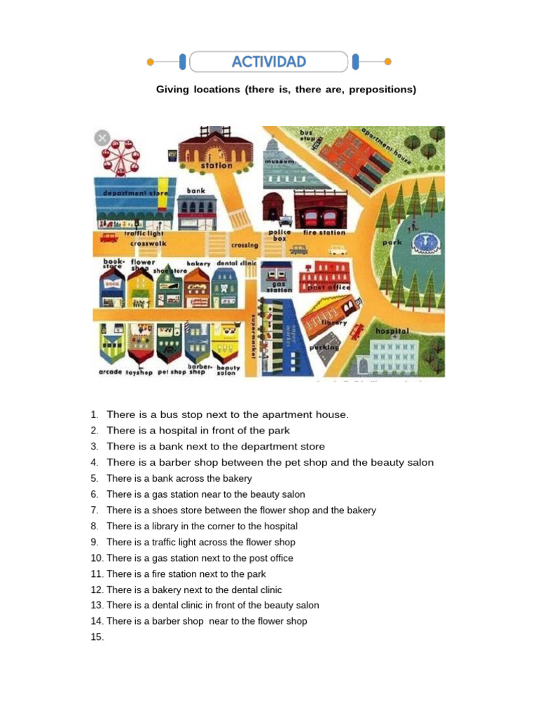 Location Descriptions with Prepositions | PDF