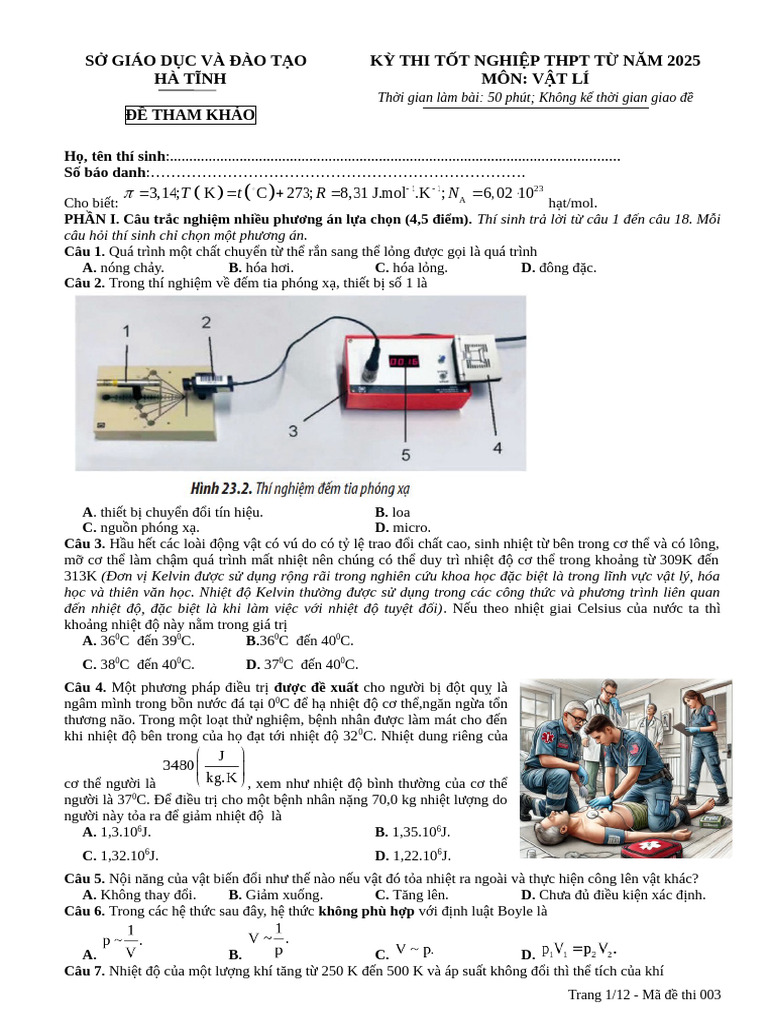 003 - Vat Li - de Tham Khao TN 2025 | PDF