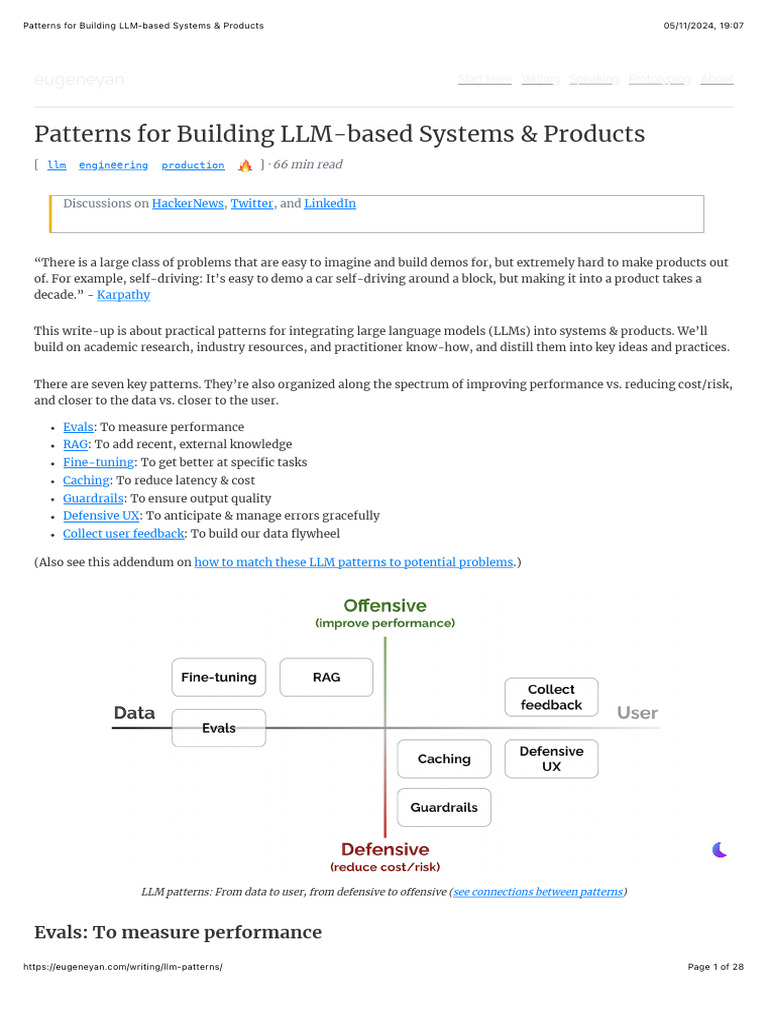 Patterns For Building LLM-based Systems & Products | PDF | Artificial Intelligence ...