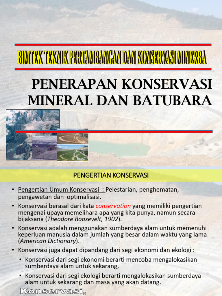 Materi 1 - Penerapan Konservasi Mineral Dan Batubara | PDF